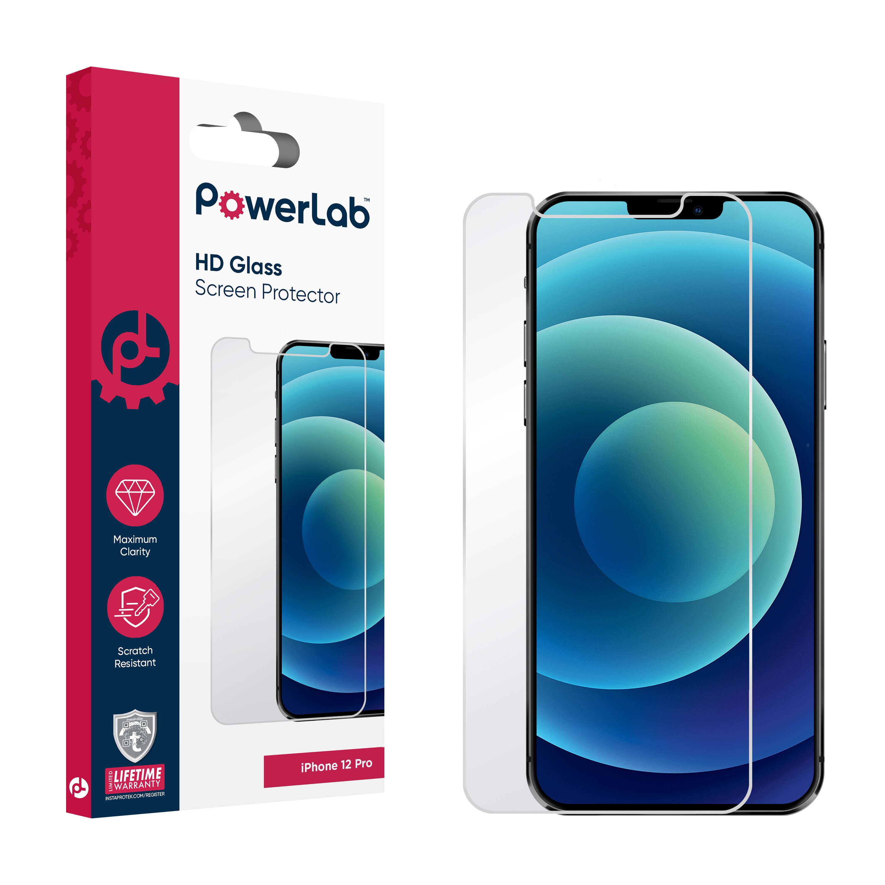 iPhone 12 / 12 Pro | PowerLab Tempered Glass Clear Screen Protector